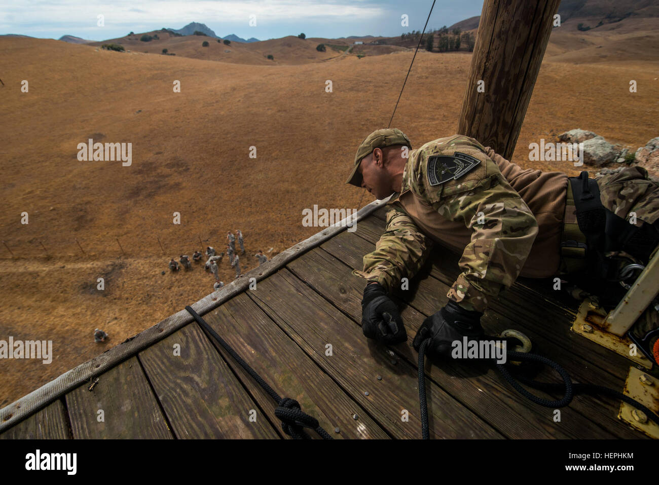 A rappel master from the U.S. Department of Justice, Special Operations ...