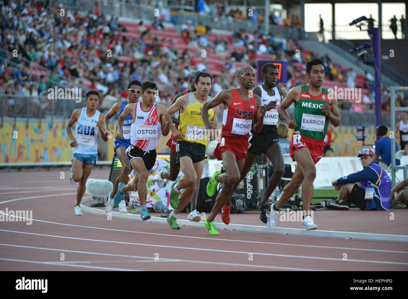 A scene from the 10,000-meter run at the 2015 Pan American Games in ...