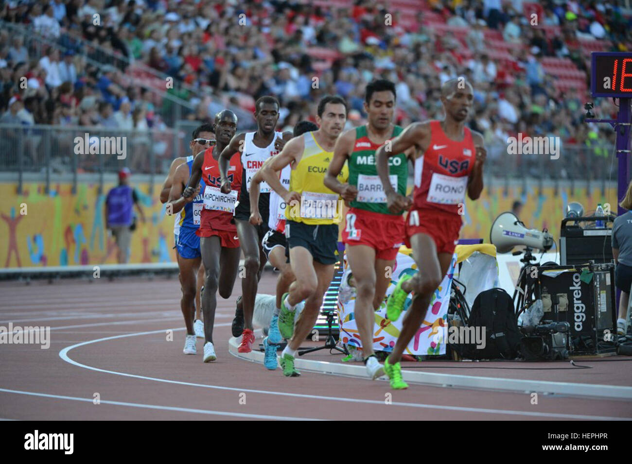A scene from the 10,000-meter run at the 2015 Pan American Games in ...
