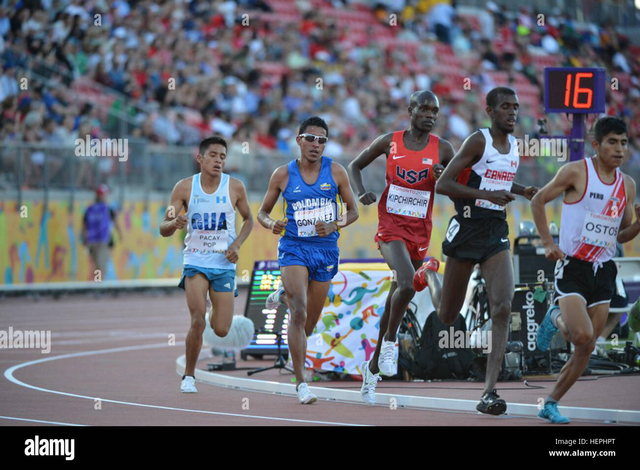A scene from the 10,000-meter run at the 2015 Pan American Games in ...