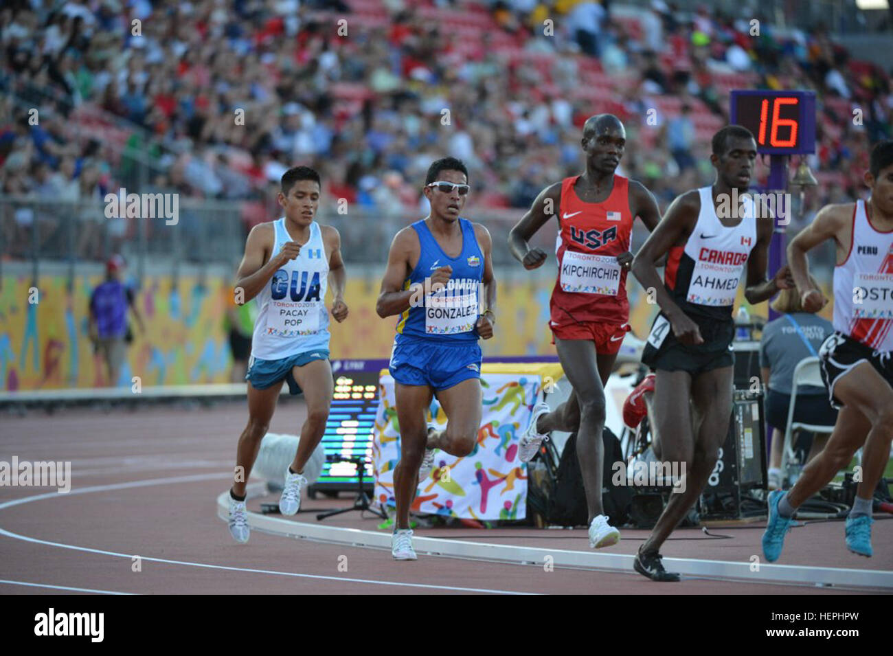 A scene from the 10,000-meter run at the 2015 Pan American Games in ...