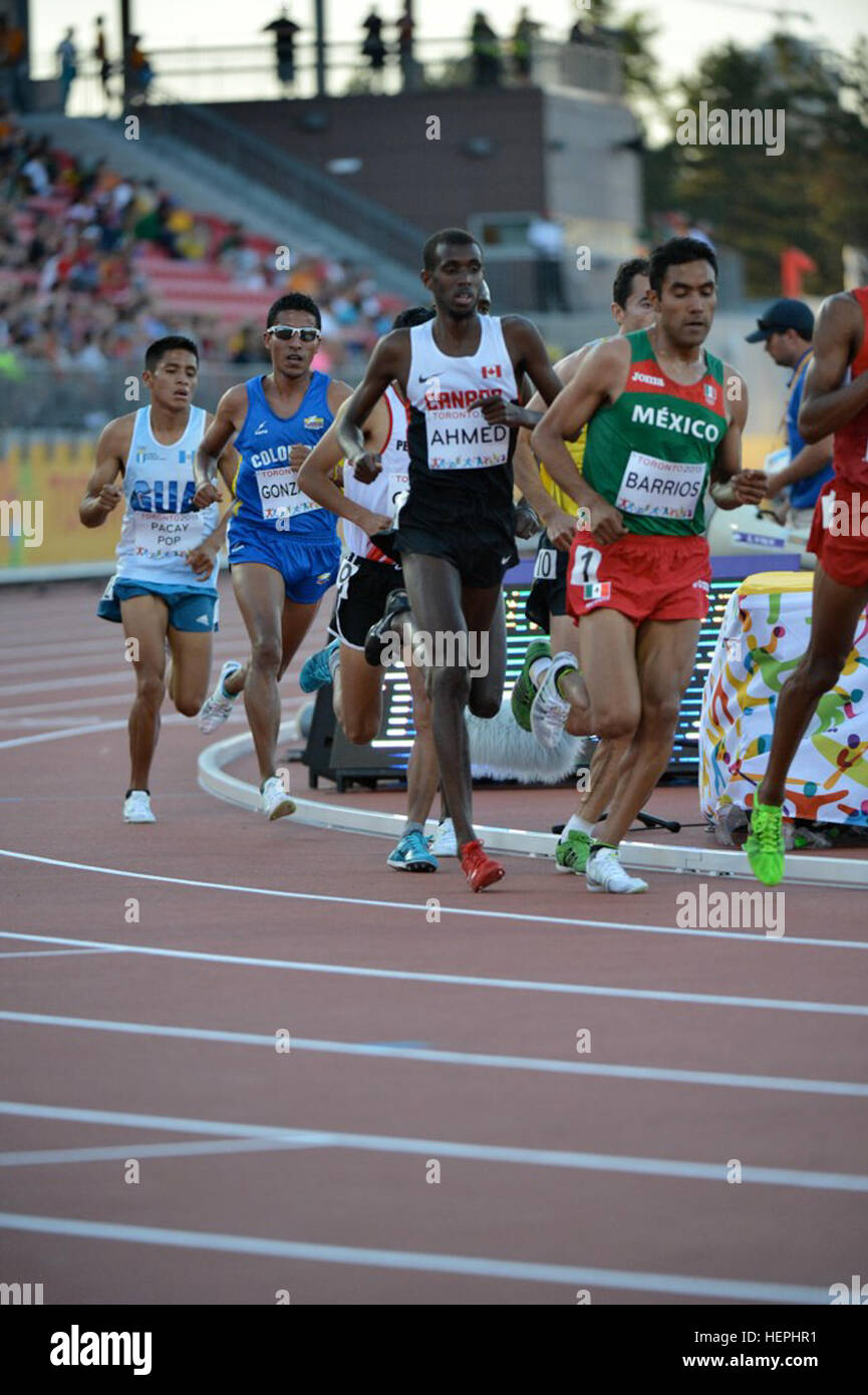 A scene from the 10,000-meter run at the 2015 Pan American Games in ...