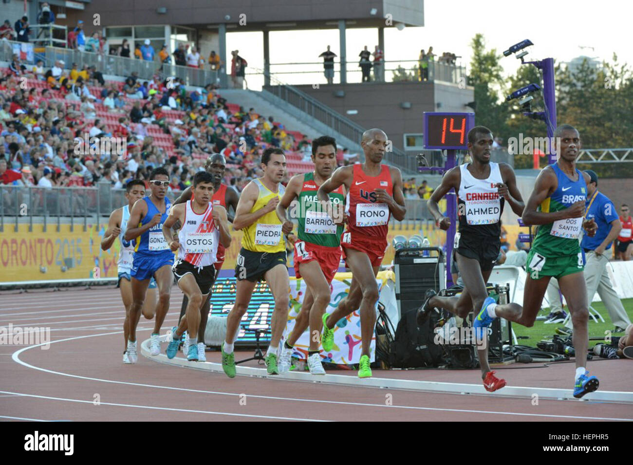 A scene from the 10,000-meter run at the 2015 Pan American Games in ...