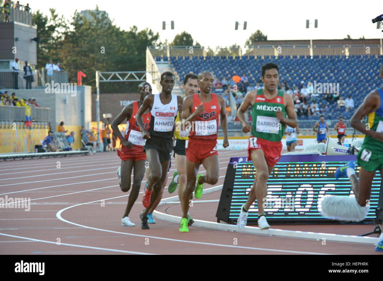A scene from the 10,000-meter run at the 2015 Pan American Games in ...