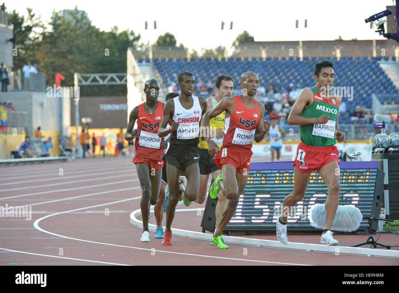 A scene from the 10,000-meter run at the 2015 Pan American Games in ...