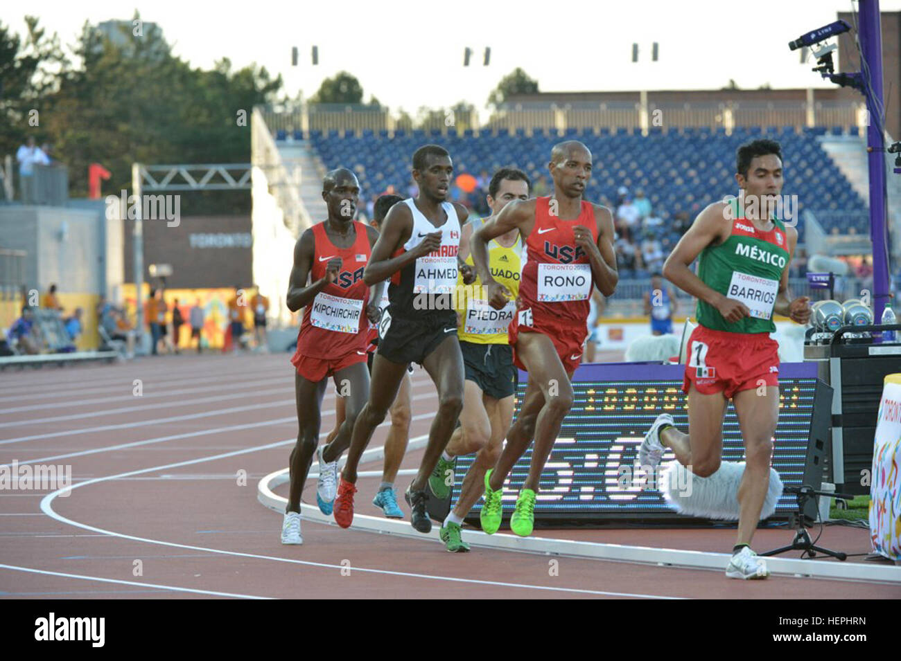 A scene from the 10,000-meter run at the 2015 Pan American Games in ...