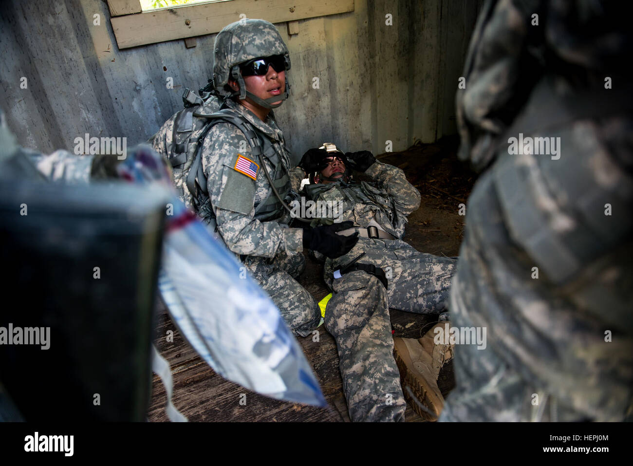 An Army Reserve medic from the 479th Engineer Battalion, headquartered ...