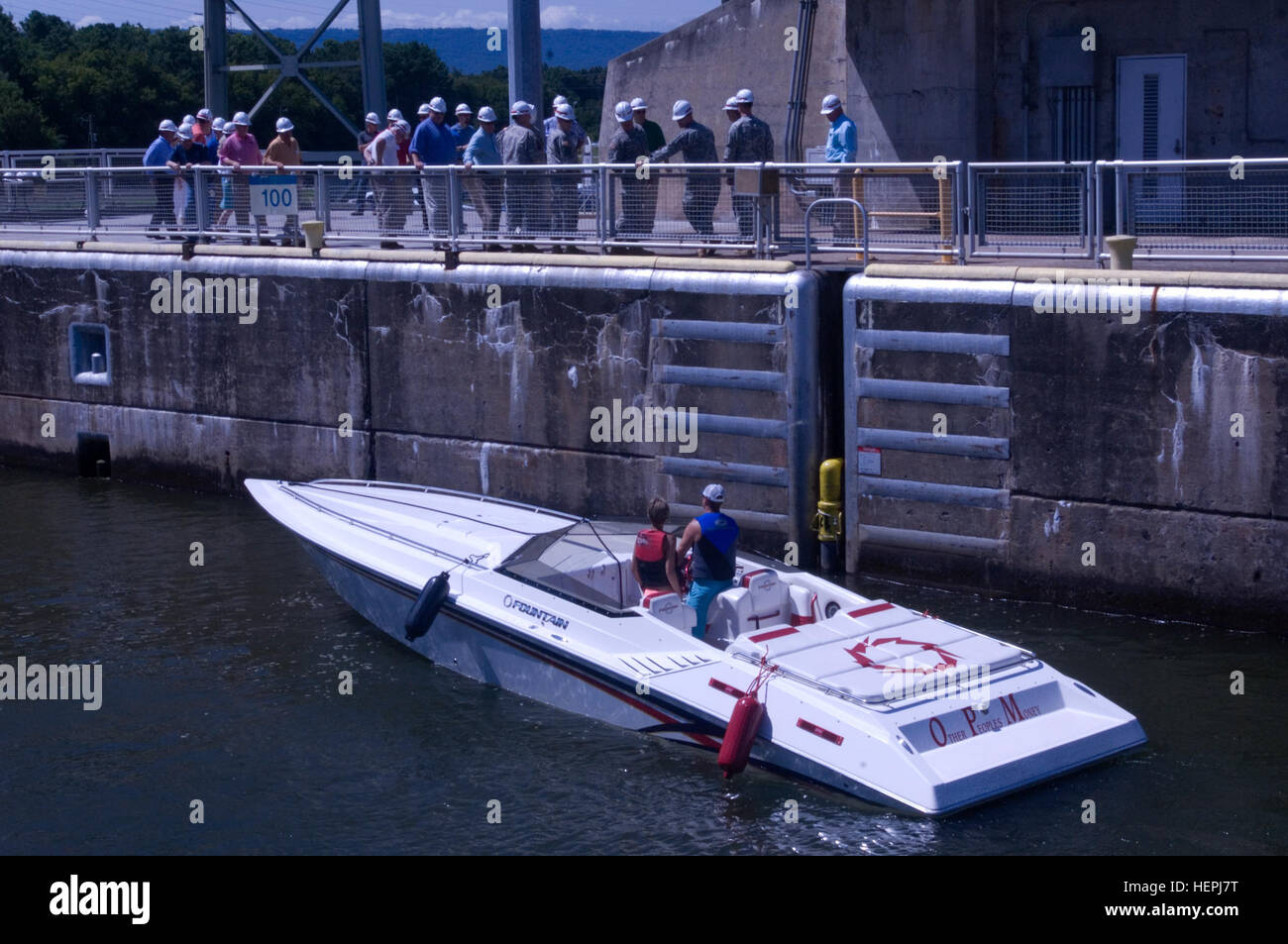 A recreational vessel locks through Chickamauga Lock in Chattanooga ...