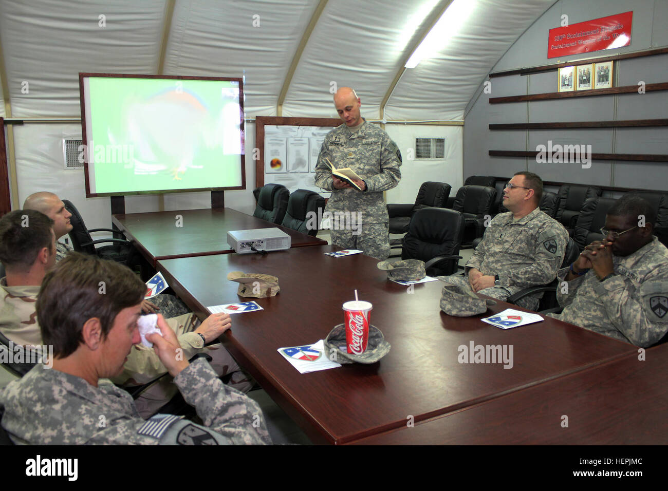 A U.S. Army chaplain assigned to the 230th Sustainment Brigade ...