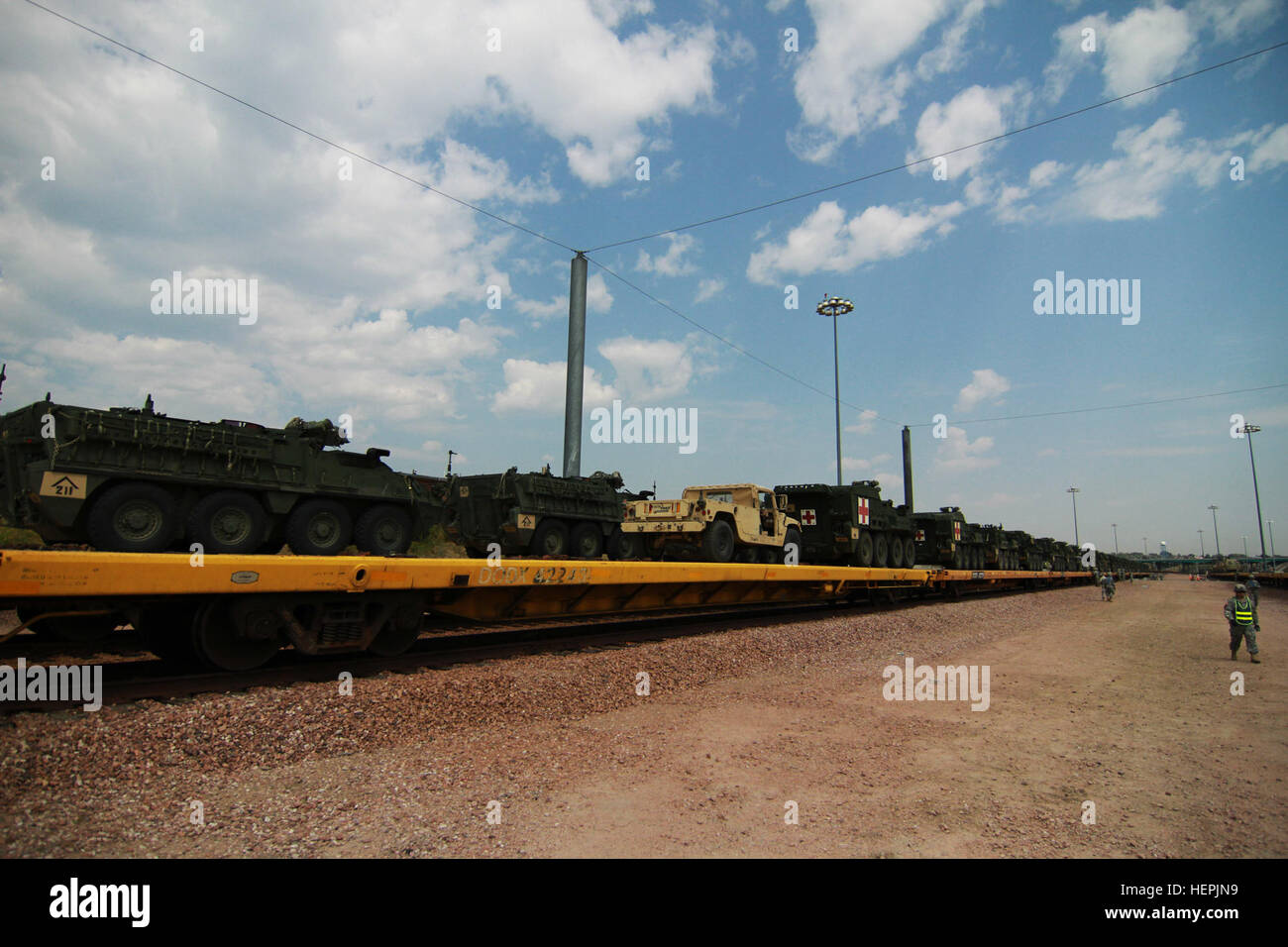 Vehicles from the 1st Stryker Brigade Combat Team, 4th Infantry ...