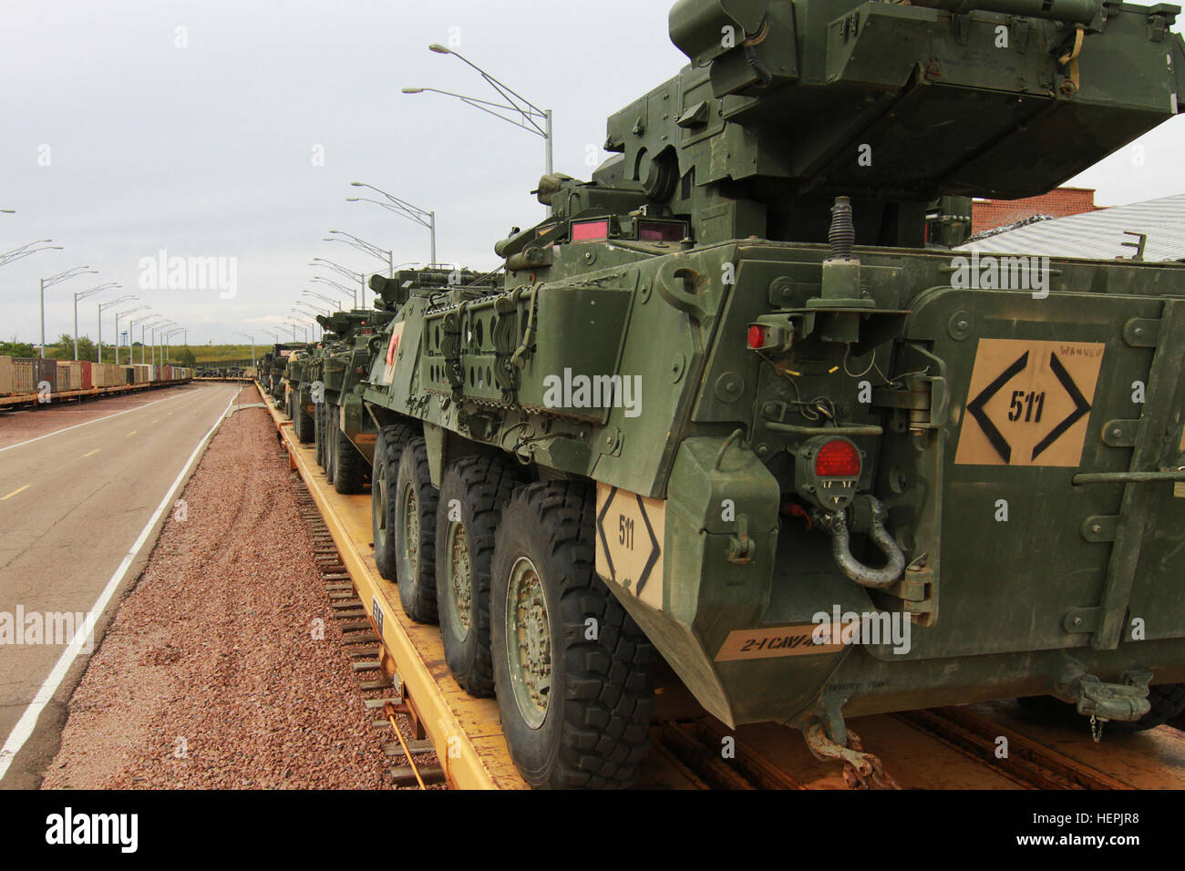 Mobile Gun System Strykers from the 1st Stryker Brigade Combat Team ...