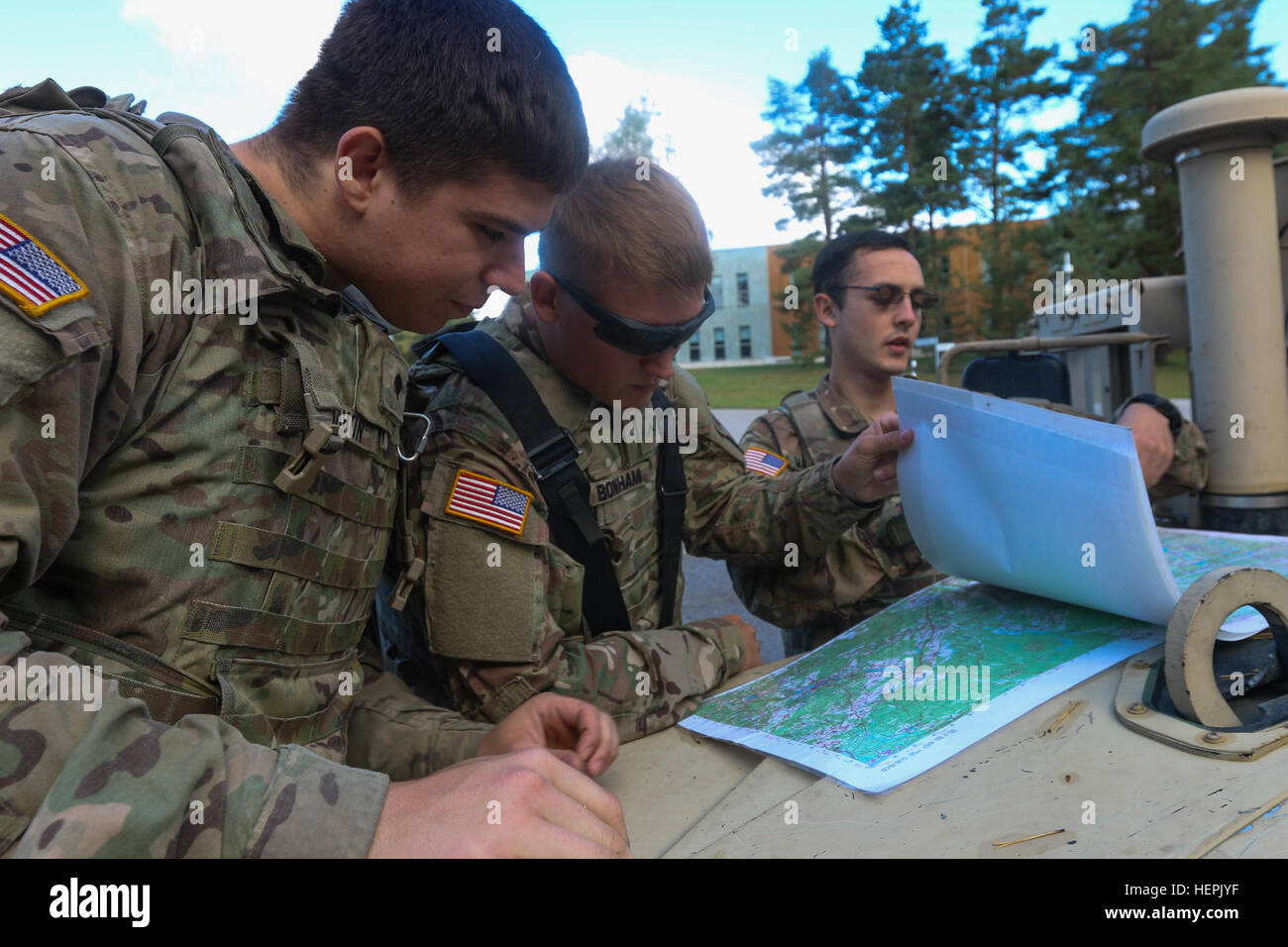 Spc. Skylar M. McMahon (left to right), Pvt. Michael V. Bonham, and Cpl ...