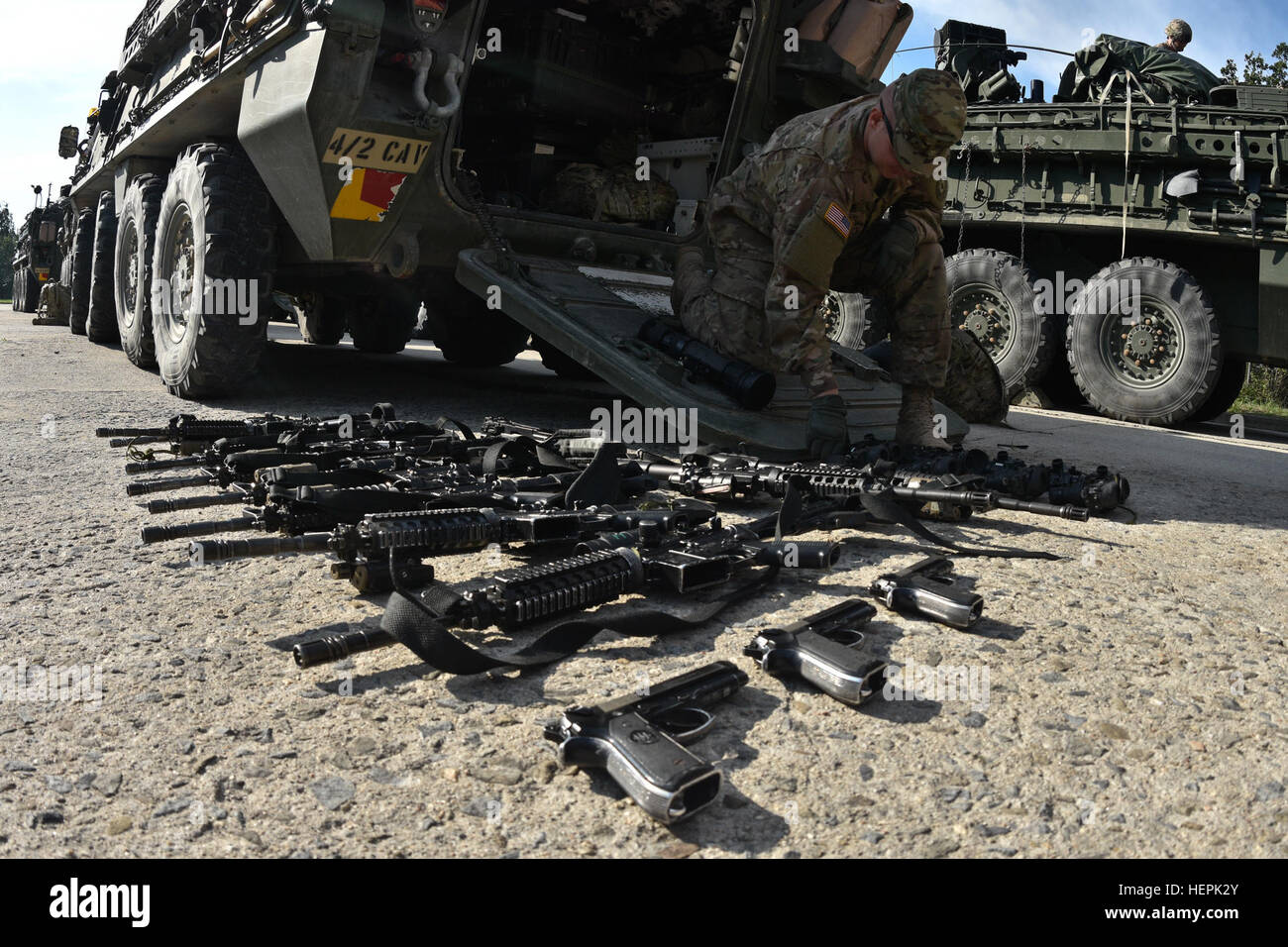 Sgt. Thomas Linville, a tank operator assigned to Outlaw Troop, 4th ...
