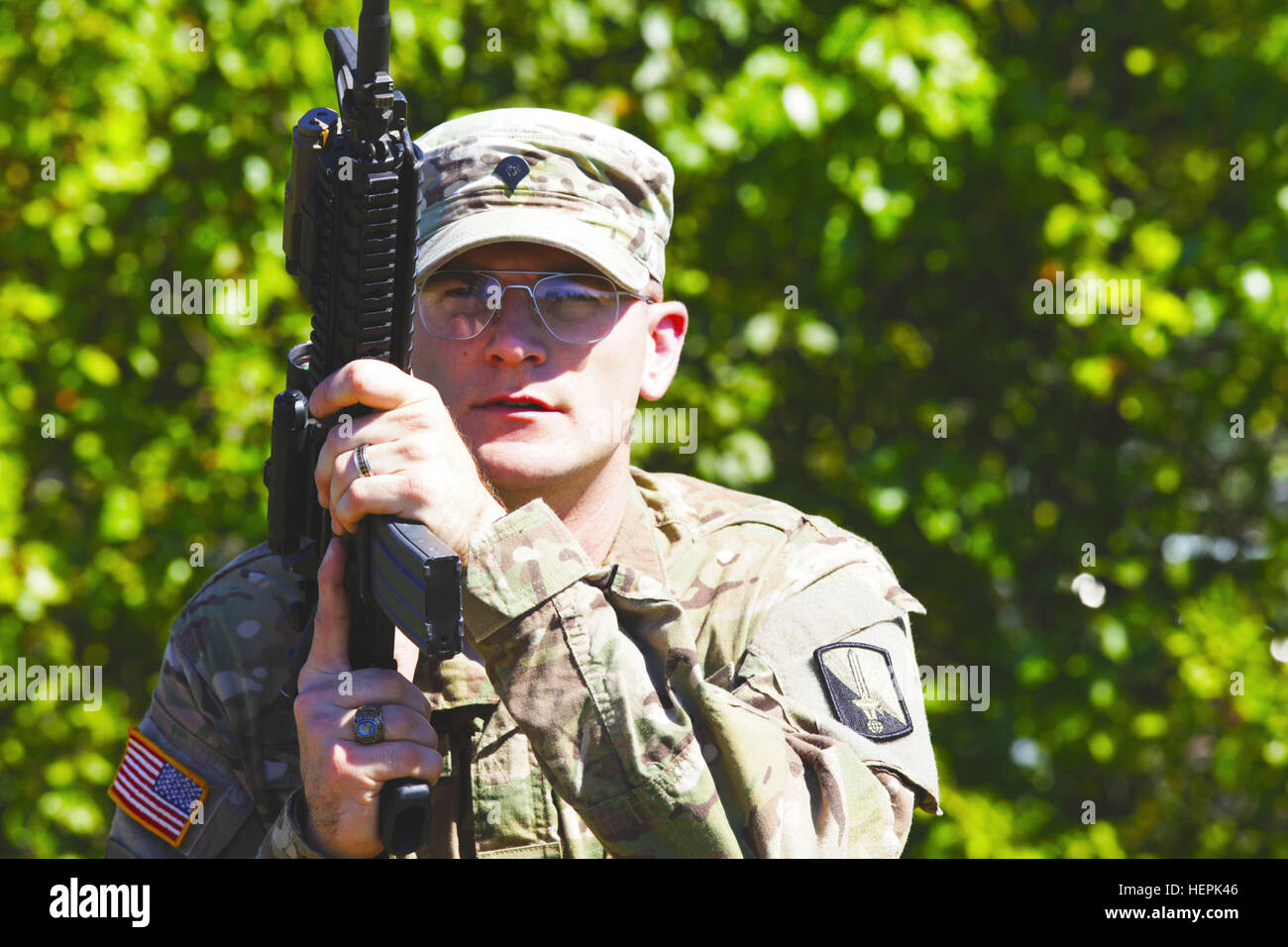 U.S. Army Spc. Henry Lawson, assigned to the 55th Signal Company ...