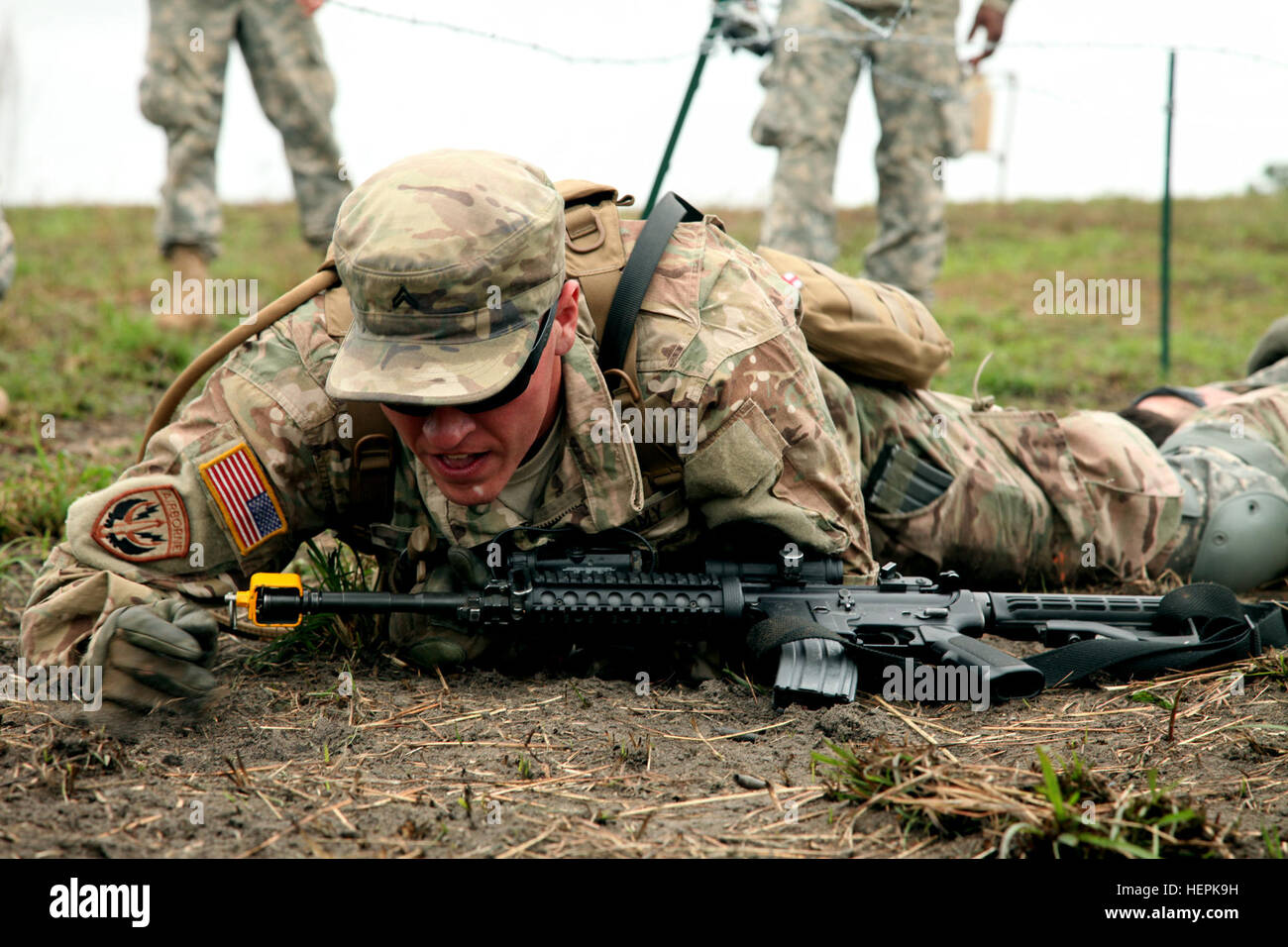 U.S. Army Cpl. George Huley, assigned to 55th Signal Company (Combat ...