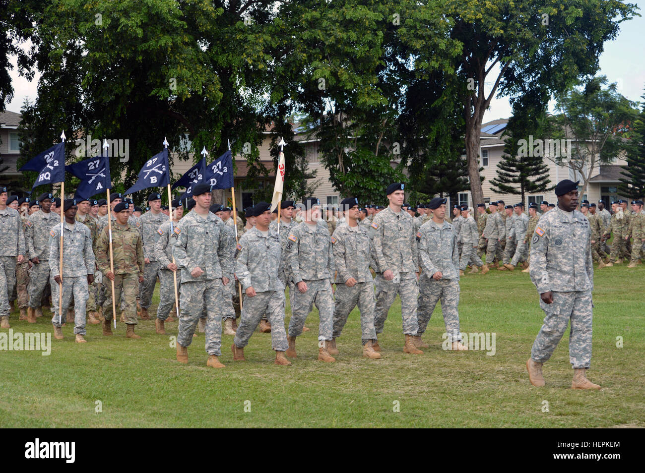 The 3rd Brigade Combat Team marches in the 25th Infantry Division pass ...