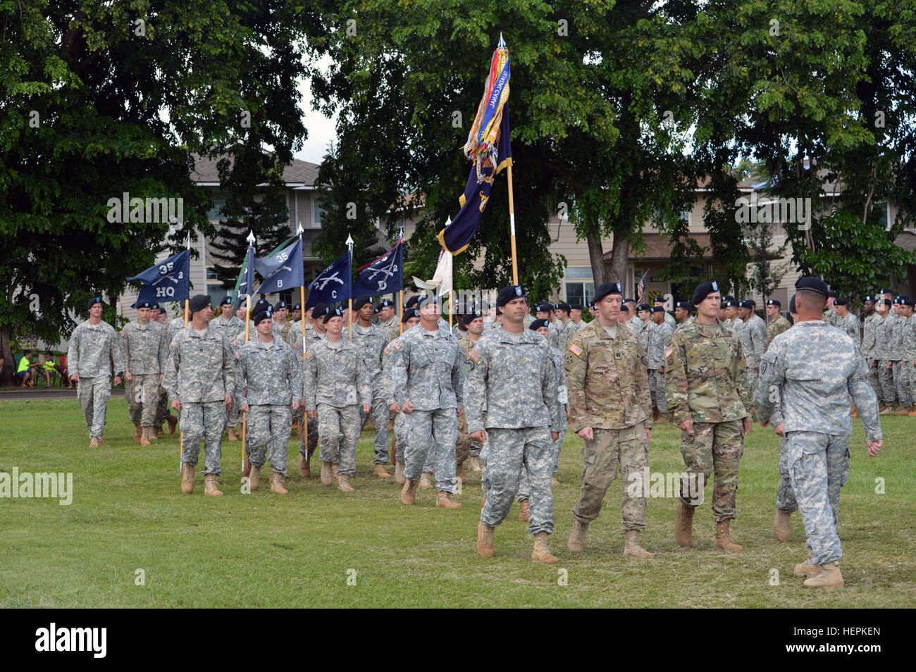 The 3rd Brigade Combat Team marches in the 25th Infantry Division pass ...