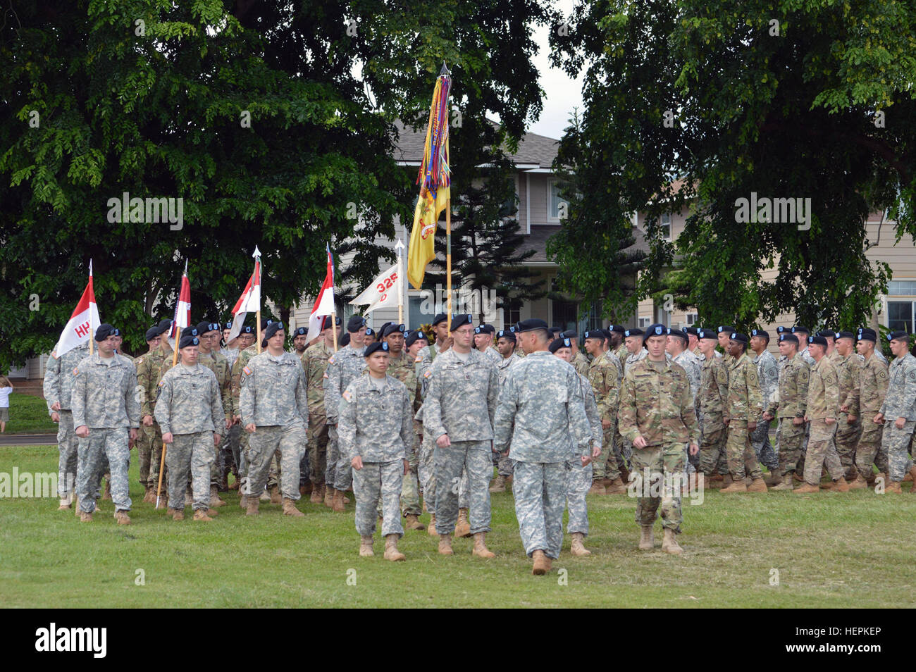 The 3rd Brigade Combat Team marches in the 25th Infantry Division pass ...