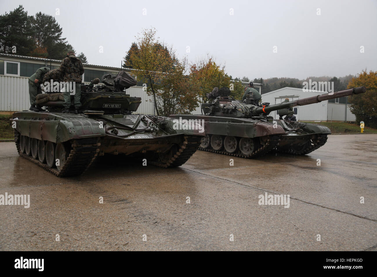 Slovenian soldiers of the 45th Tank Company, 157th Logistics Regiment ...