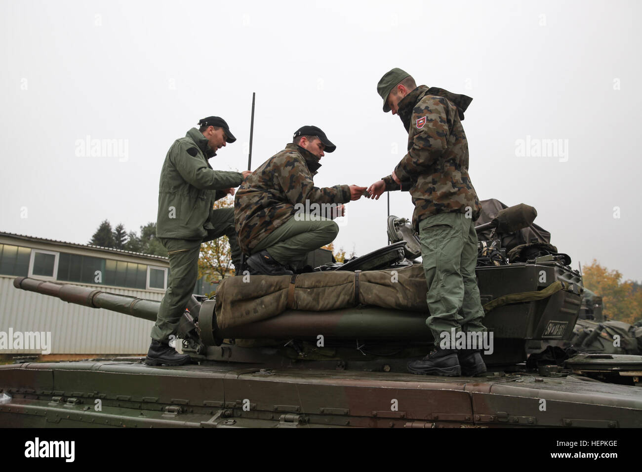 Slovenian soldiers of 45th Tank Company, 157th Logistics Regiment ...