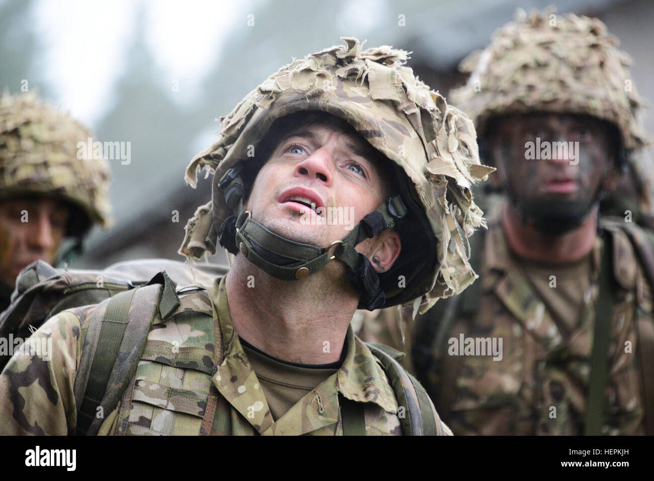 Royal British soldiers perform the Urban Casualty Evacuation lane at ...