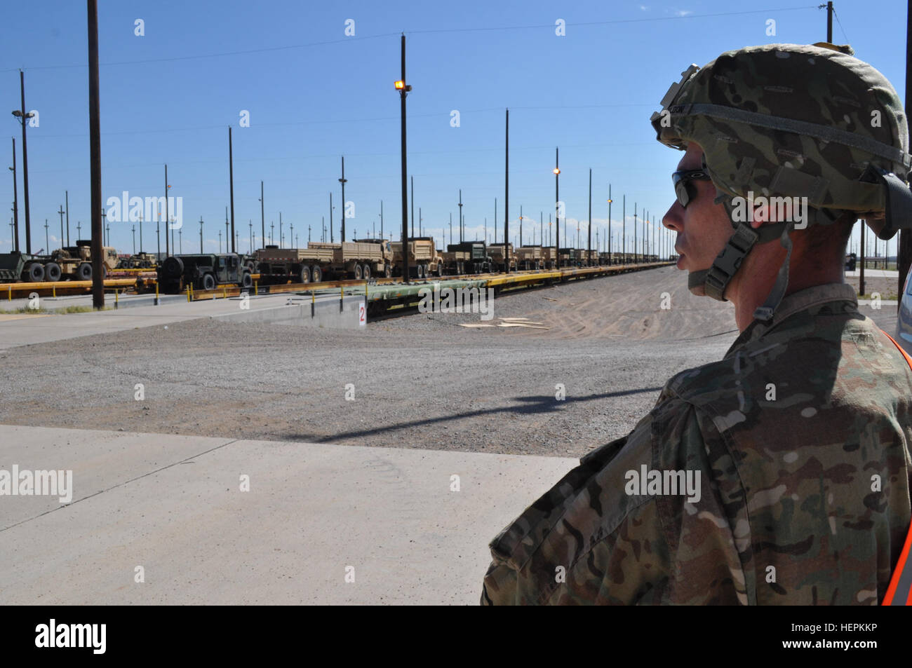 Capt. Micah Sheldon, movement officer, 682nd Engineer Battalion, looks ...