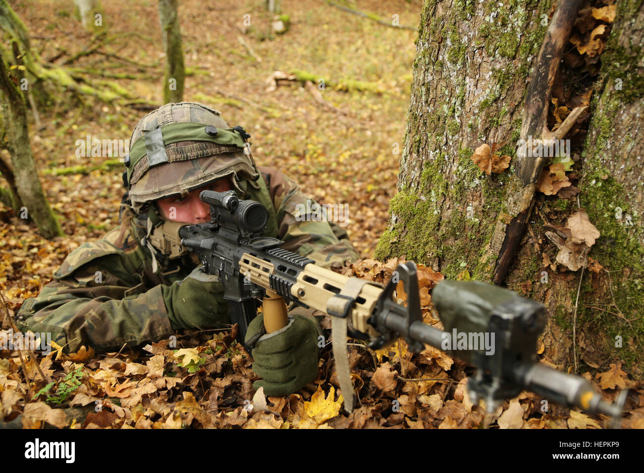 Royal Netherland Army Cpl. Jasper Dijkema of 112th Armored Engineering ...