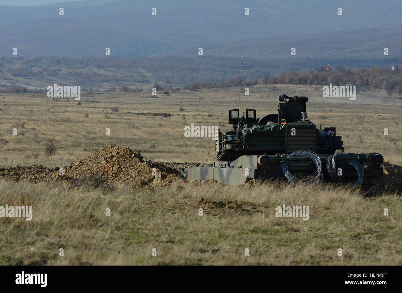 A silhouette enemy target can be seen in the distance (center) as ...