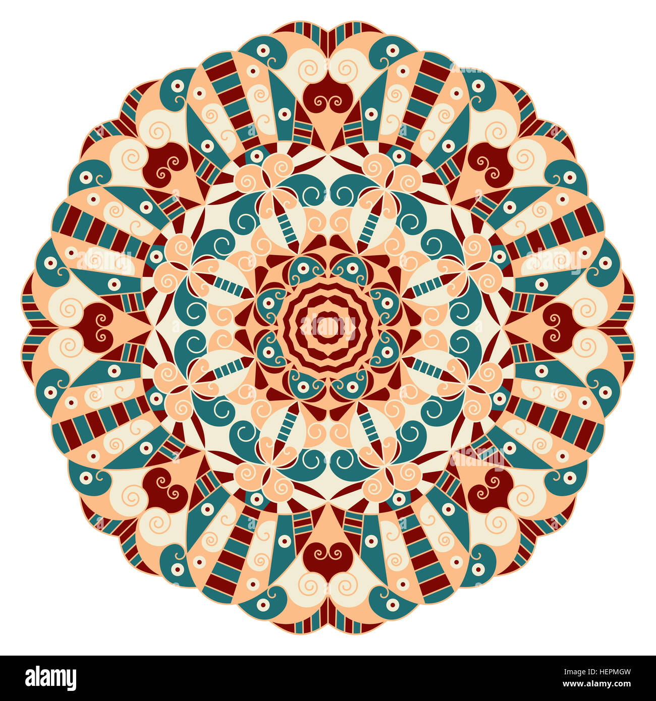 Colorful round ethnic pattern. Element for design Stock Photo - Alamy