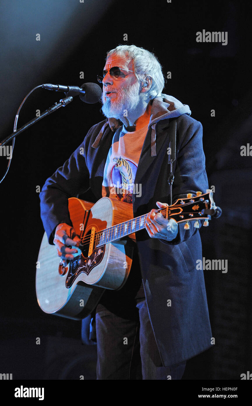 Yusuf Islam performing live onstage at the Shaftesbury Theatre in ...