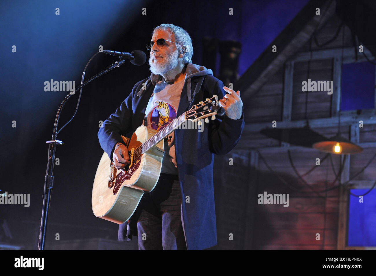 Yusuf Islam performing live onstage at the Shaftesbury Theatre in ...