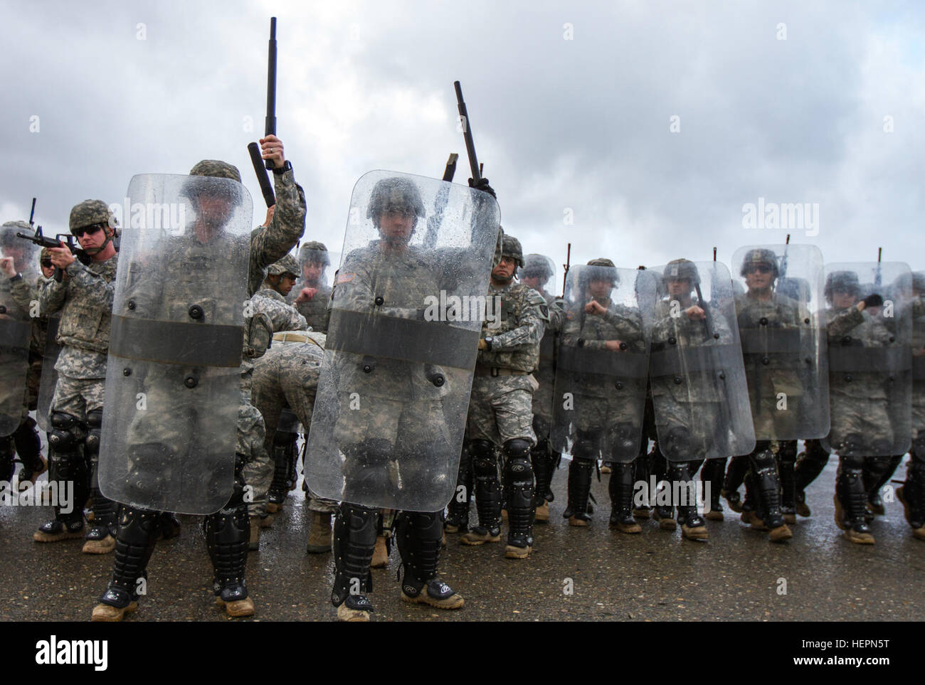 Army military police and Air Force security force specialists form a ...