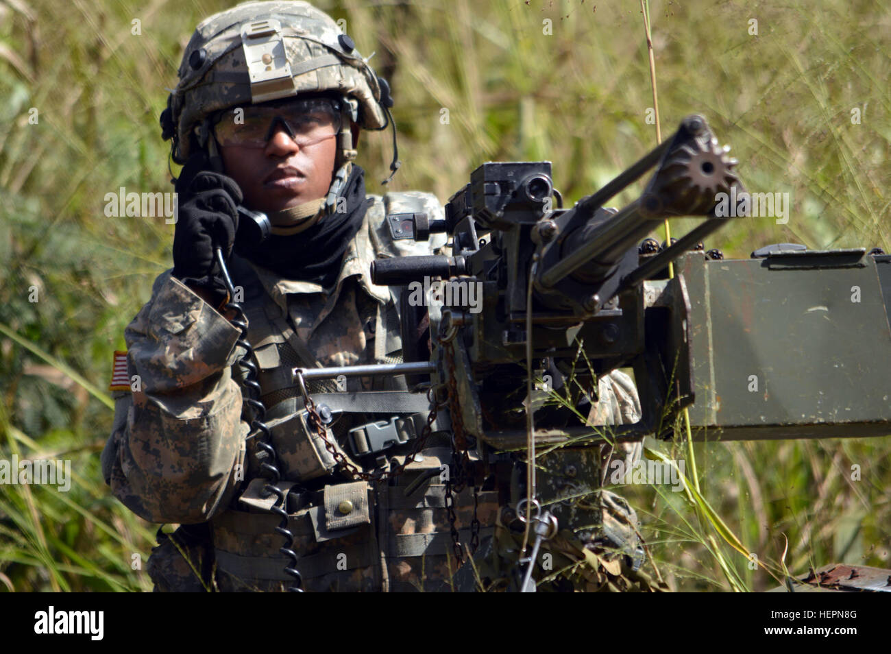 A Soldier assigned to 2nd Squadron, 14th Cavalry Regiment, 2nd Stryker ...