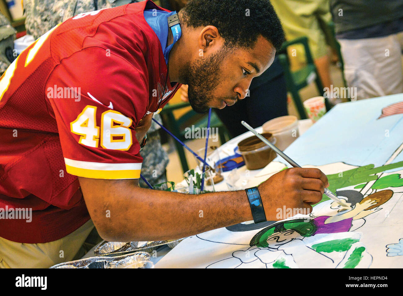 Alfred Morris painting 2014 Stock Photo - Alamy