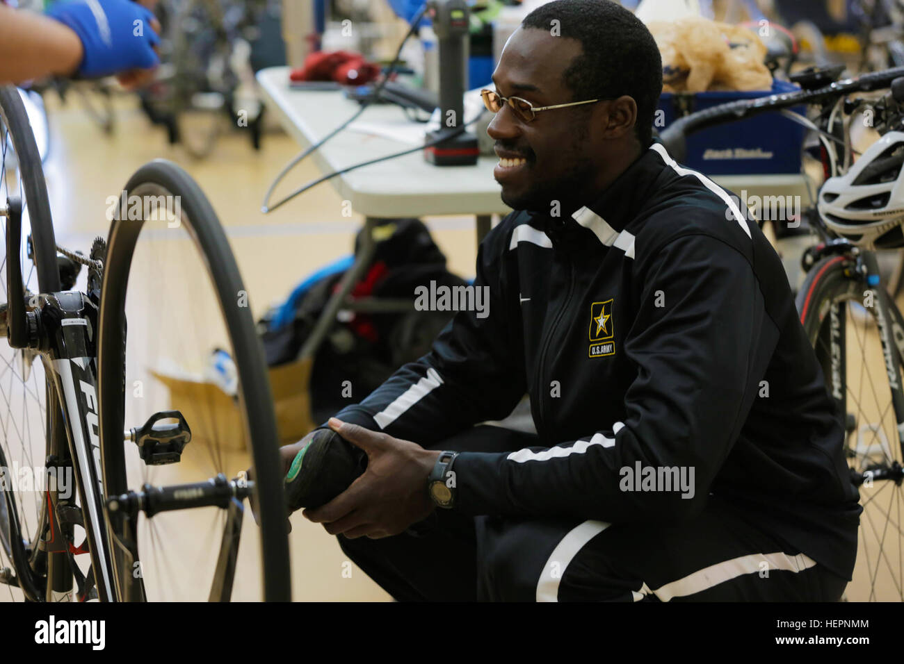 U.S. Army Reserve Staff Sgt. Zed Pitts from Tuscaloosa, Ala., prepares ...