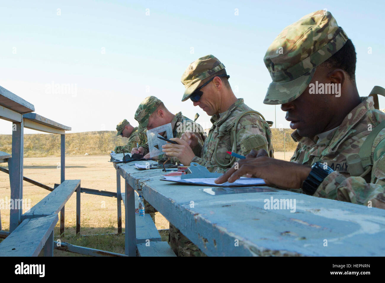 Soldiers attending the first U.S. Army Central Basic Leader Course plot ...