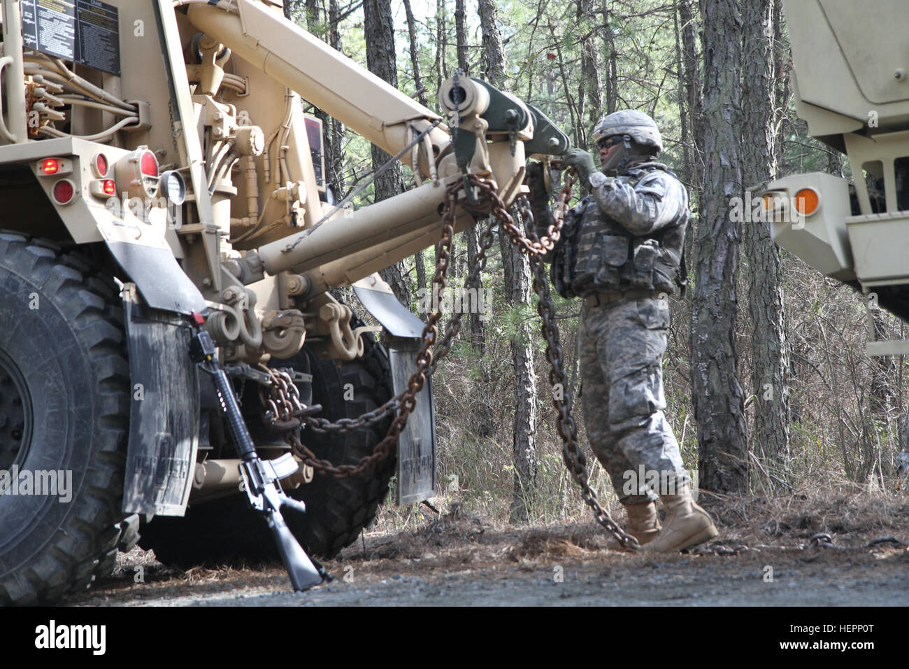 A U.S. Army Soldier from the 309th Transportation Detachment prepares ...