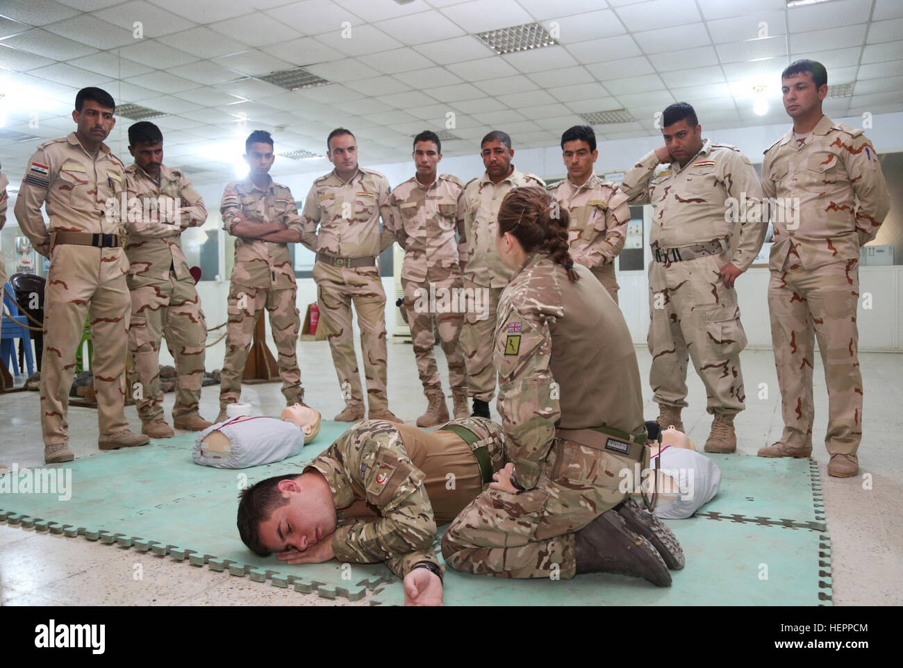 British soldiers assigned to the Royal Army Medical Corps, demonstrate ...