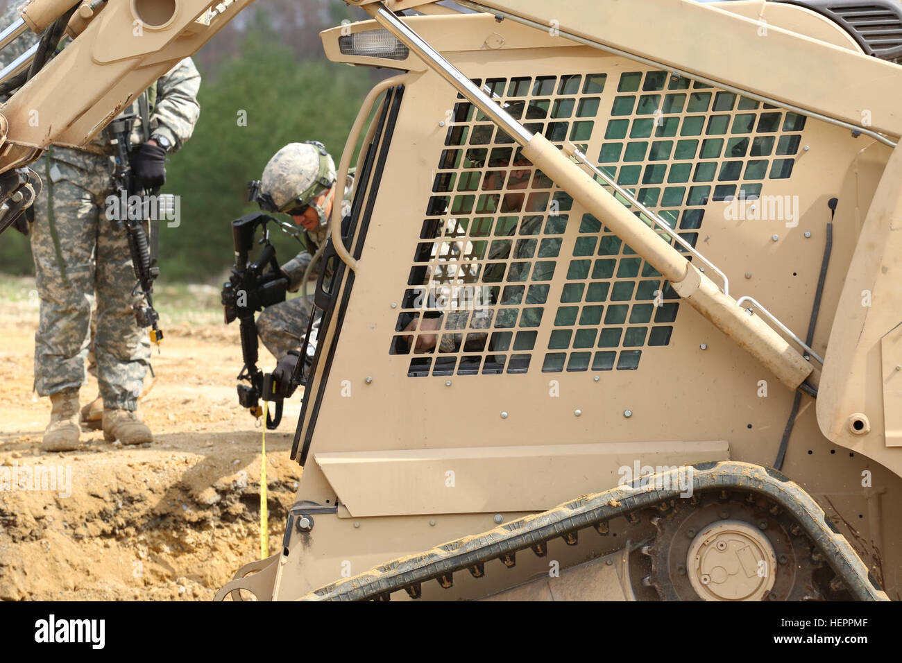 U.S. Soldiers of 2nd Platoon, 500th Engineer Company, 18th Military ...