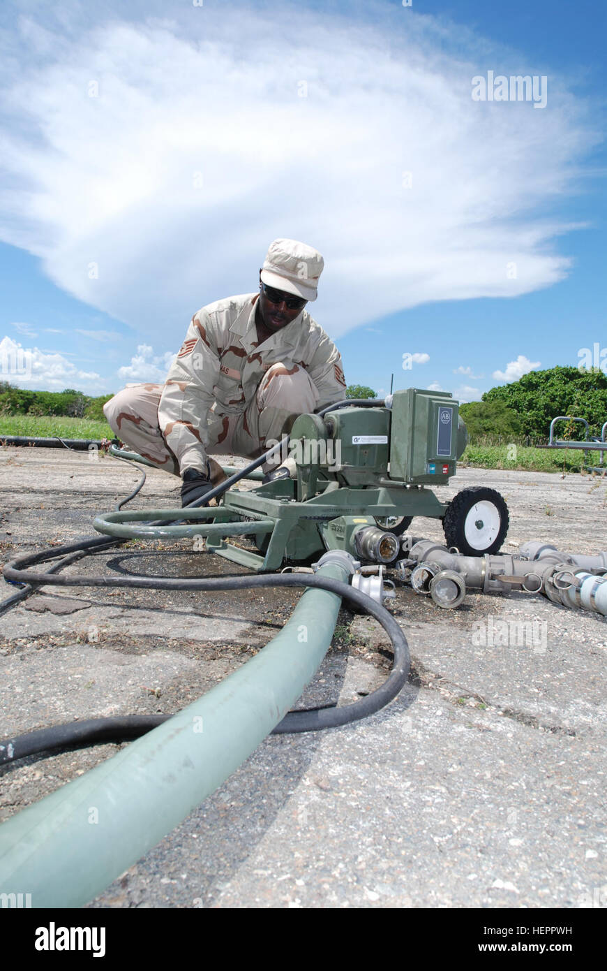 Air Force Staff Sgt. Robert Thomas, an engineer with the 474th Prime ...