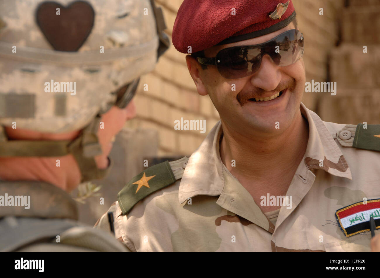 U.S. Army Staff Sgt. Jeremy Carney from Ft. Campbell, Ky., speaks with ...