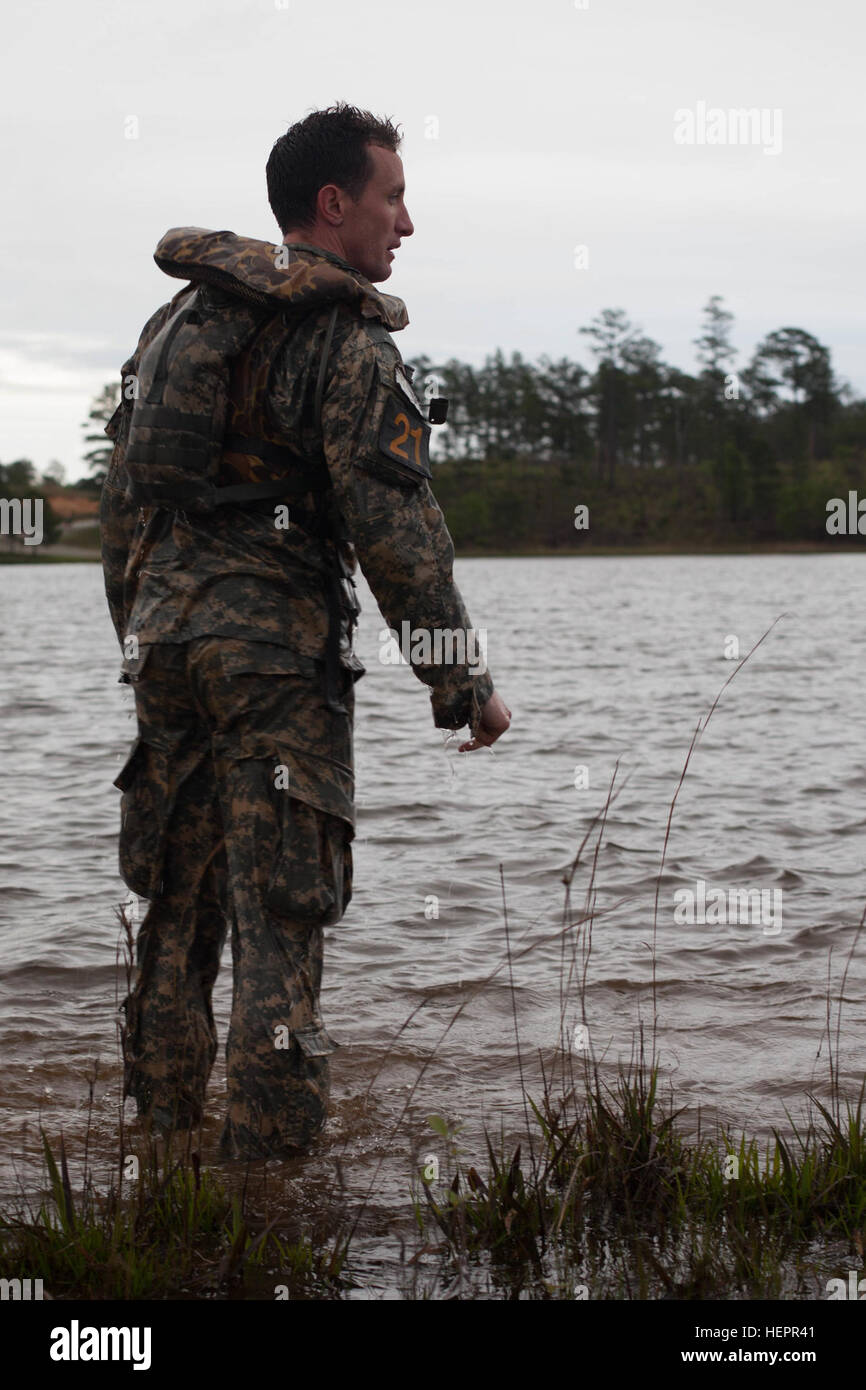 U.S. Army Ranger Capt. Alexander DeLusa, 82nd Airborne Division, looks ...