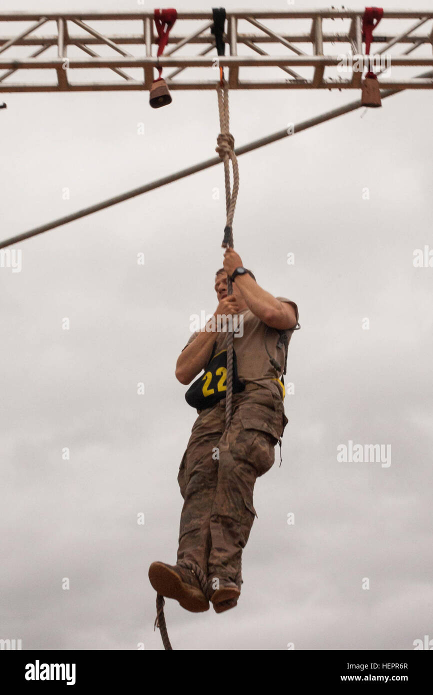 U.S. Army Ranger, Capt. Michael White, 101st Airborne Division, climbs ...
