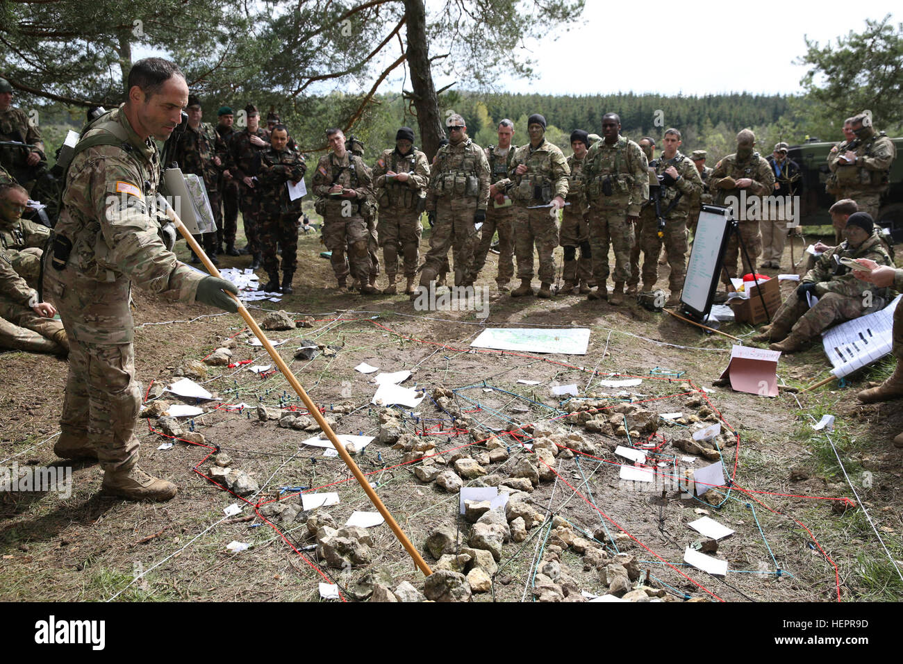 A U.S. Soldier of 173rd Airborne Brigade briefs soldiers while ...