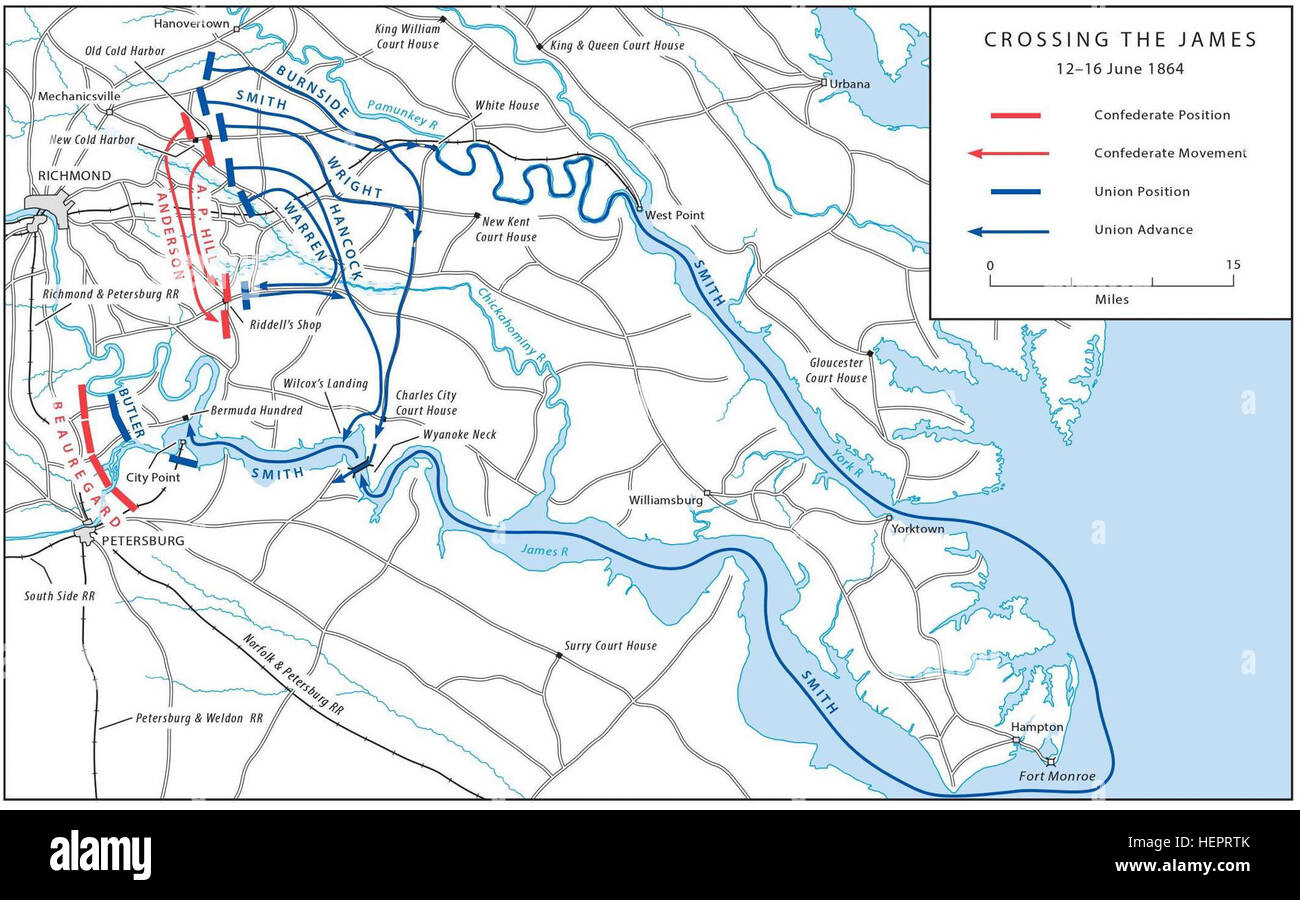 OC13 Crossing the James Stock Photo - Alamy
