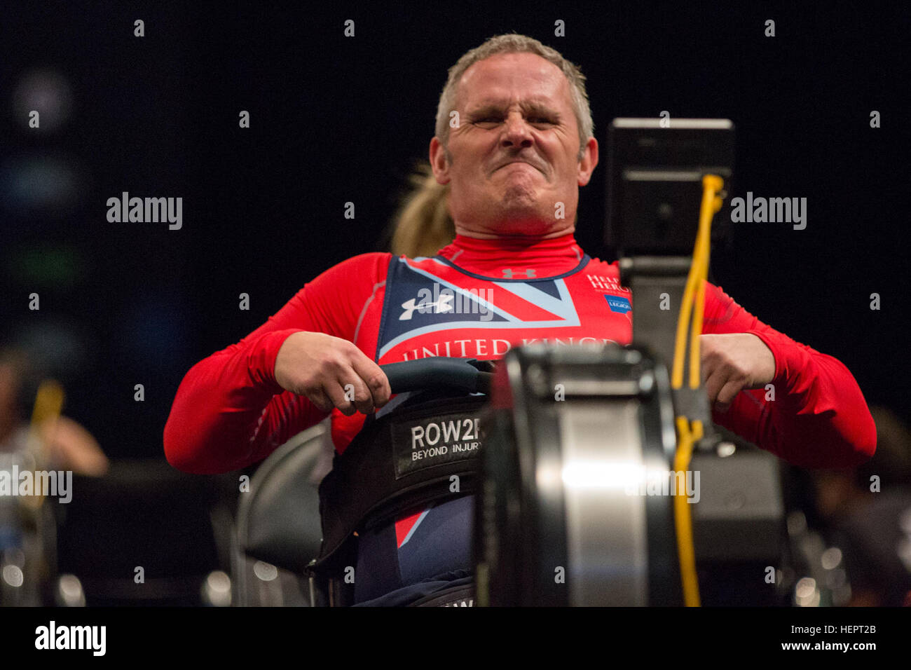 A rower competes in the 2016 Invictus Games, HP Field House, ESPN Wide ...