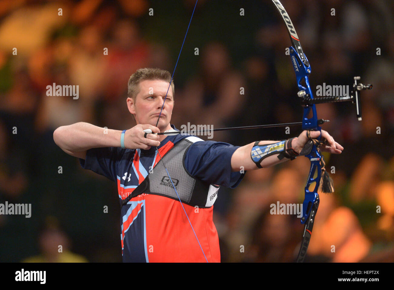 Gareth Paterson of Team United Kingdom competes in the archery finals ...