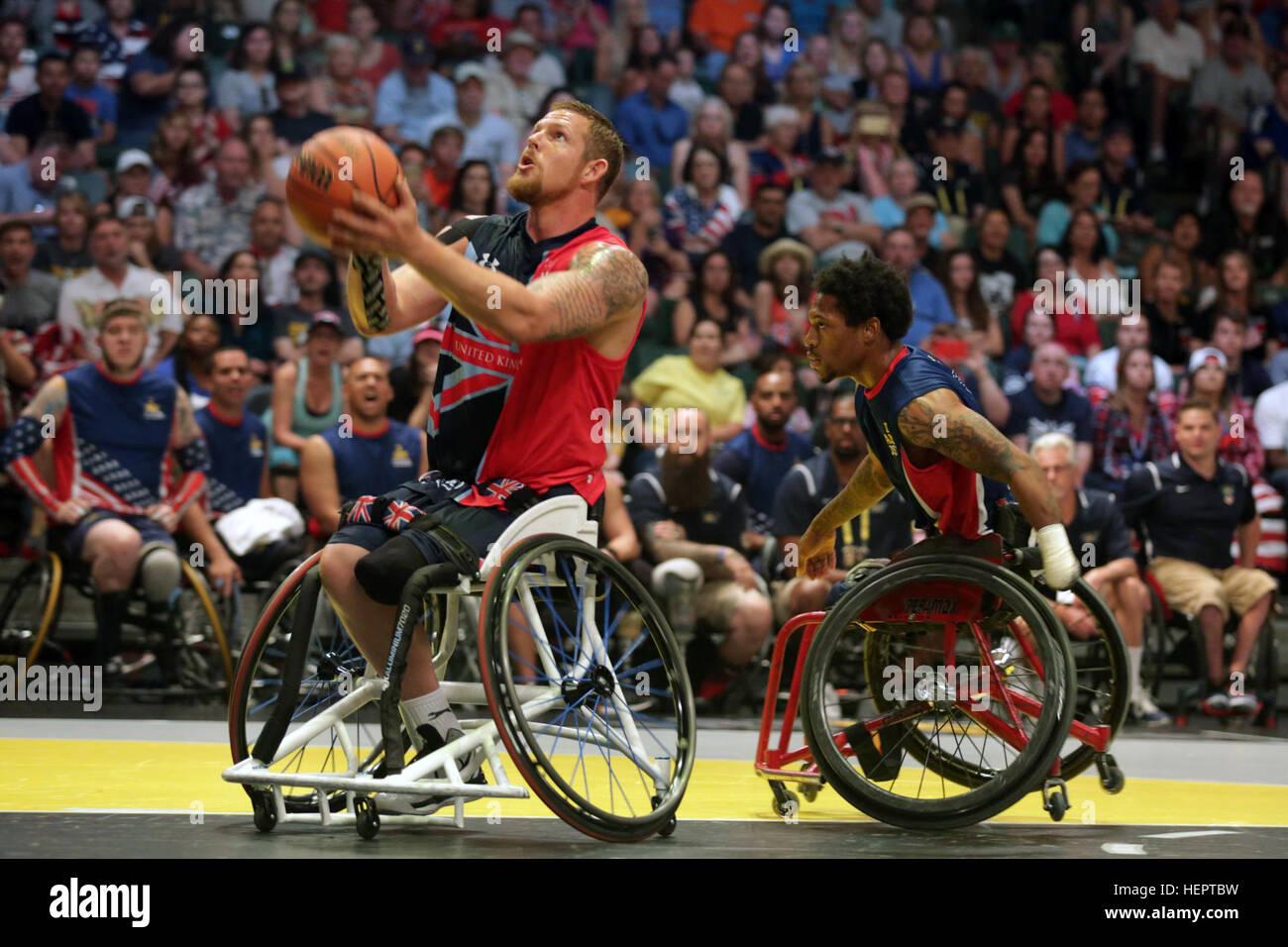 U.S. Marine Corps Veteran Anthony McDaniel attempts to catch United ...