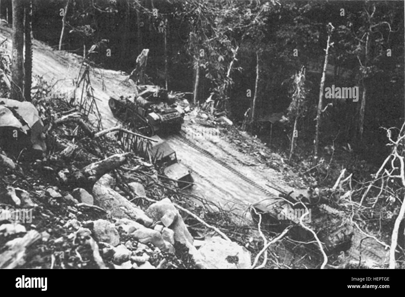 US 754th Tank Battalion on Bougainville March 1944 Stock Photo - Alamy