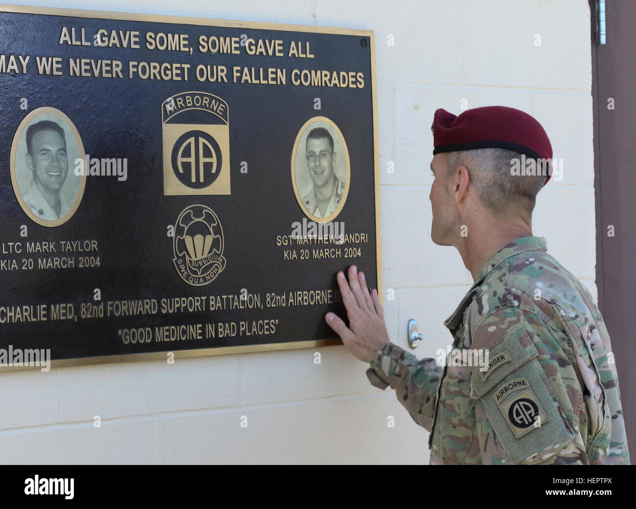 Maj. Gen. Richard Clarke, commander of the 82nd Aiborne Division, pays ...